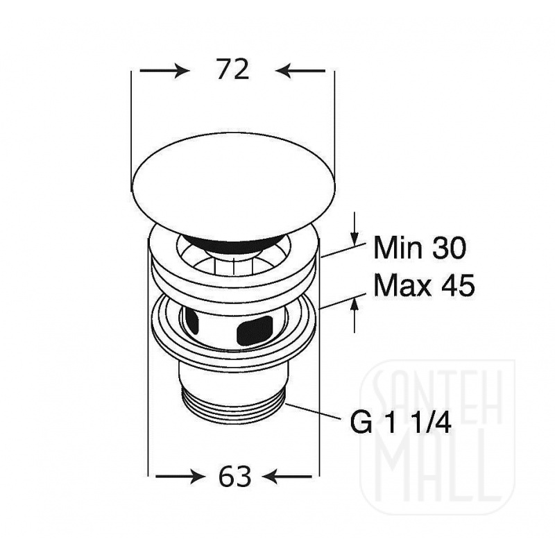 Донный клапан Villeroy&Boch для раковины Push-Open купить интернет ...